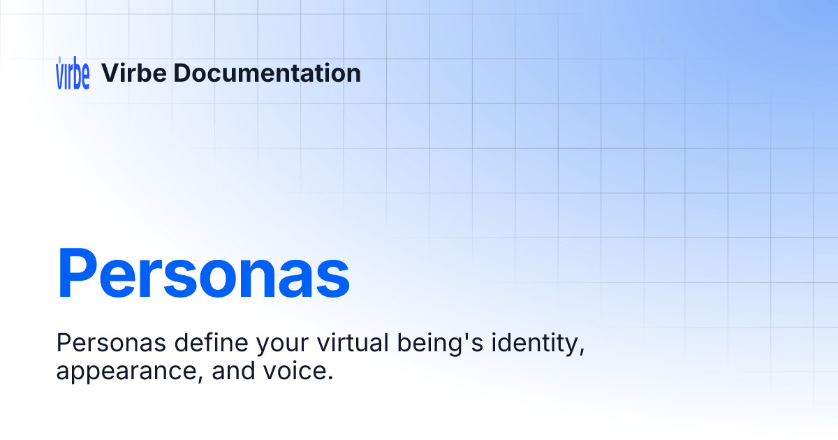 Personas | Virbe Documentation