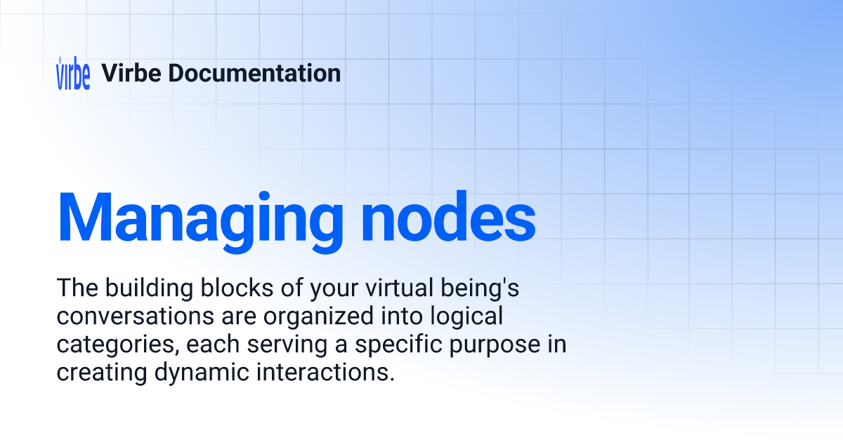 Managing nodes | Virbe Documentation