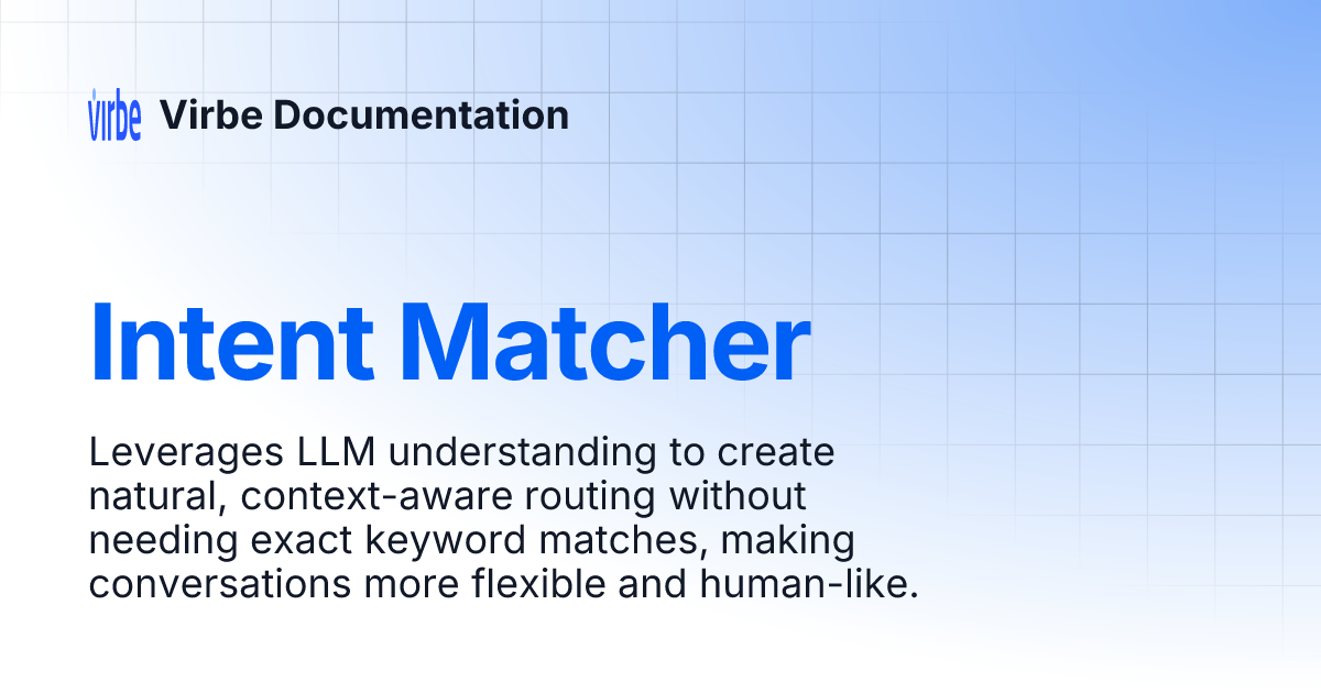 Intent Matcher | Virbe Documentation