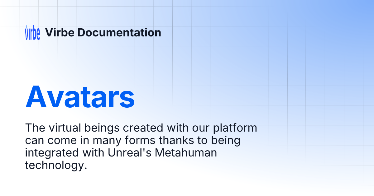 Avatars | Virbe Documentation