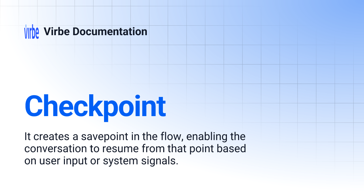 Checkpoint | Virbe Documentation